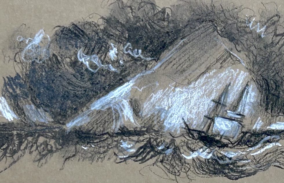 After Turner, Ship against the Mewstone, at the Entrance to Plymouth ...