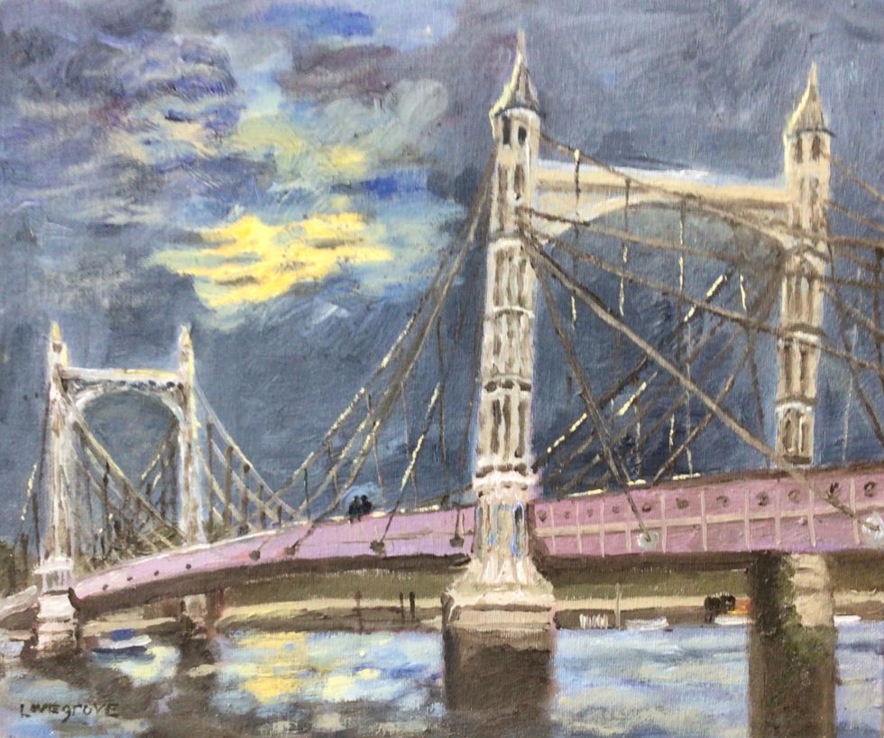 Here is an oil size 12” x 10” of the Albert bridge in Chelsea, from ...