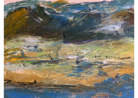 Scottish landscape from memory ...in the sun! using acrylic to help me ...