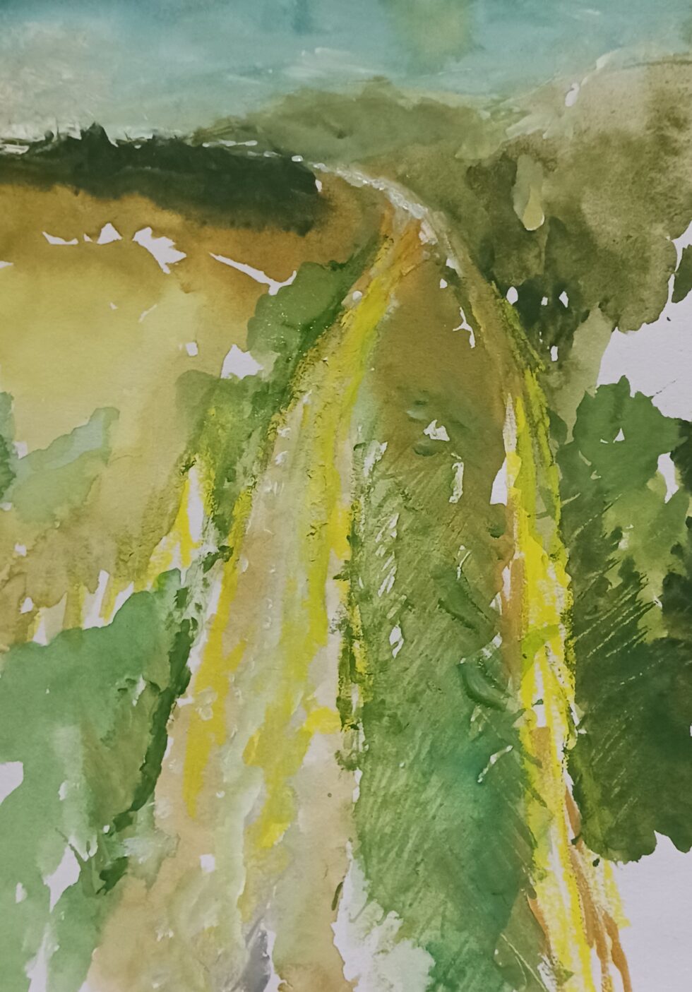 On the first lesson - drawing in landscape. It's been challenging to ...
