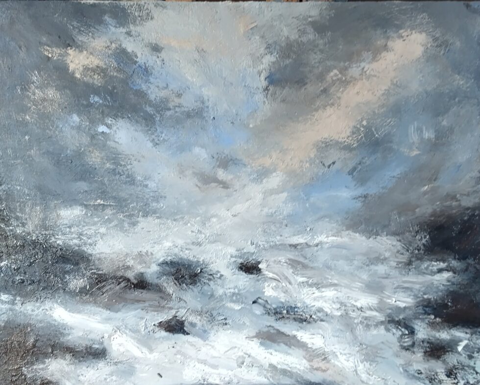 Oil painting on gesso wood panel from a sketch I had done previously ...